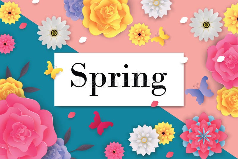 Spring Background Design with Pattern Flower Concept Vector Stock ...
