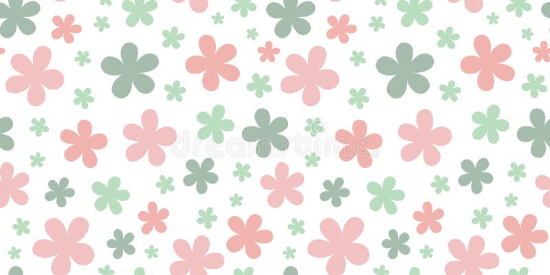 Spring Background, Floral Pattern Design with Pastel Flower Doodles ...