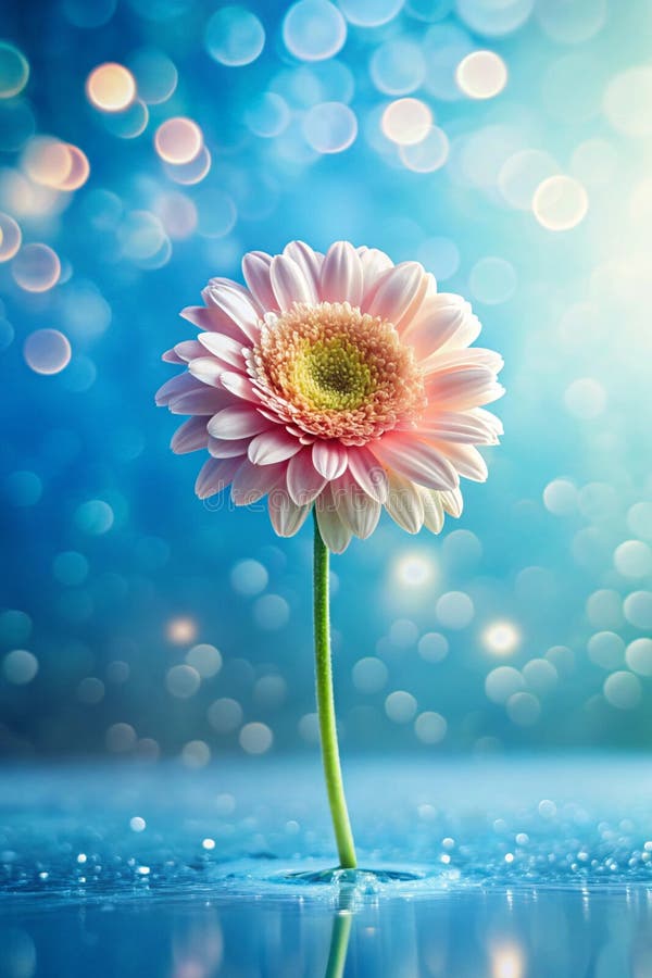 Spring Background Fresh Flower on Blue Background Stock Illustration ...