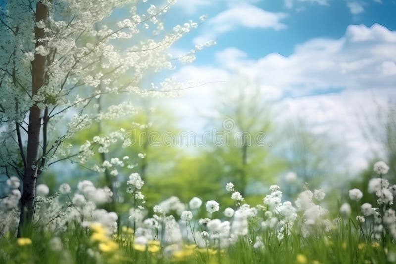 Spring Background, Green Tree Leaves on Blurred Background Stock ...