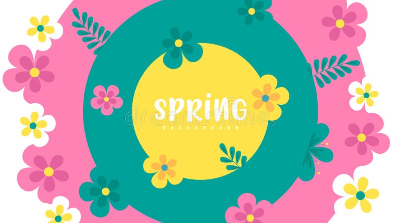 Spring Background Illustration Vector. Flat Flowers of Spring ...