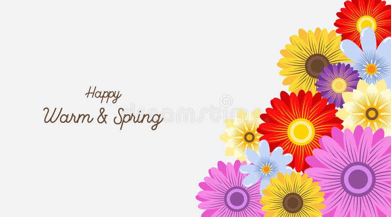 Spring Background Illustration Vector. Flat Flowers of Spring ...