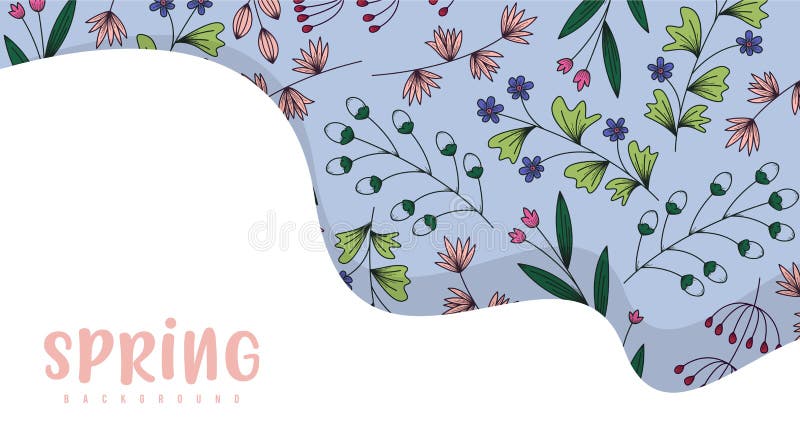 Spring Background Illustration Vector. Flat Flowers of Spring Background Stock Vector ...