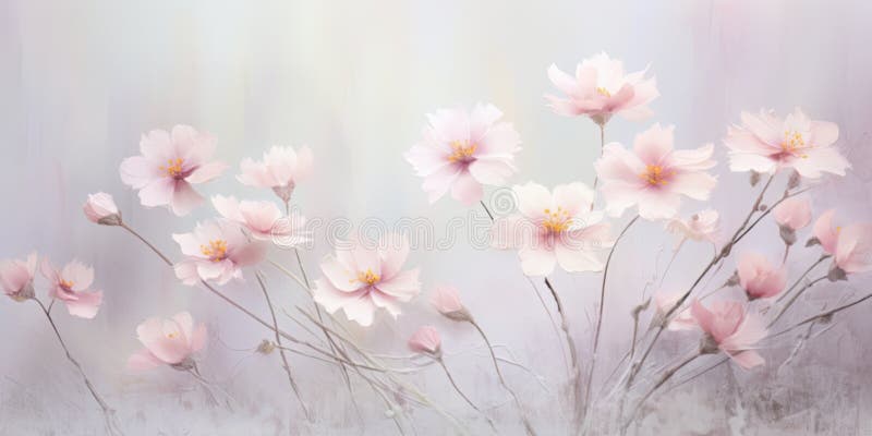 Spring Background with Muted Color Flowers Stock Illustration ...