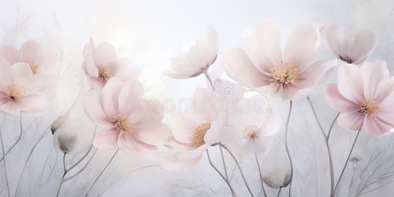 Spring Background with Muted Color Flowers Stock Illustration ...