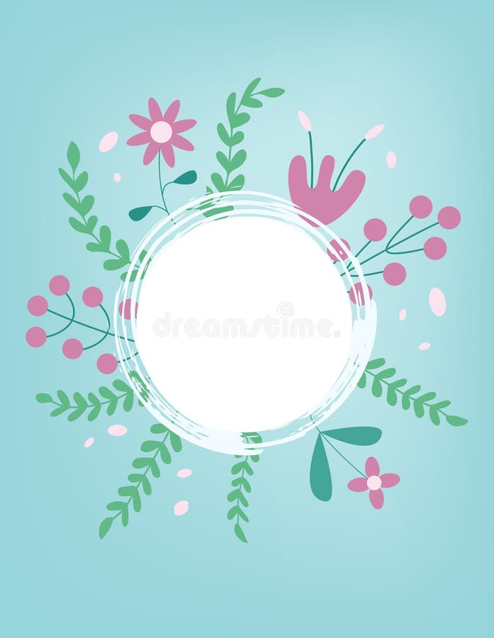 Spring Background with Round Border and Copy Space. Flower Abstract ...