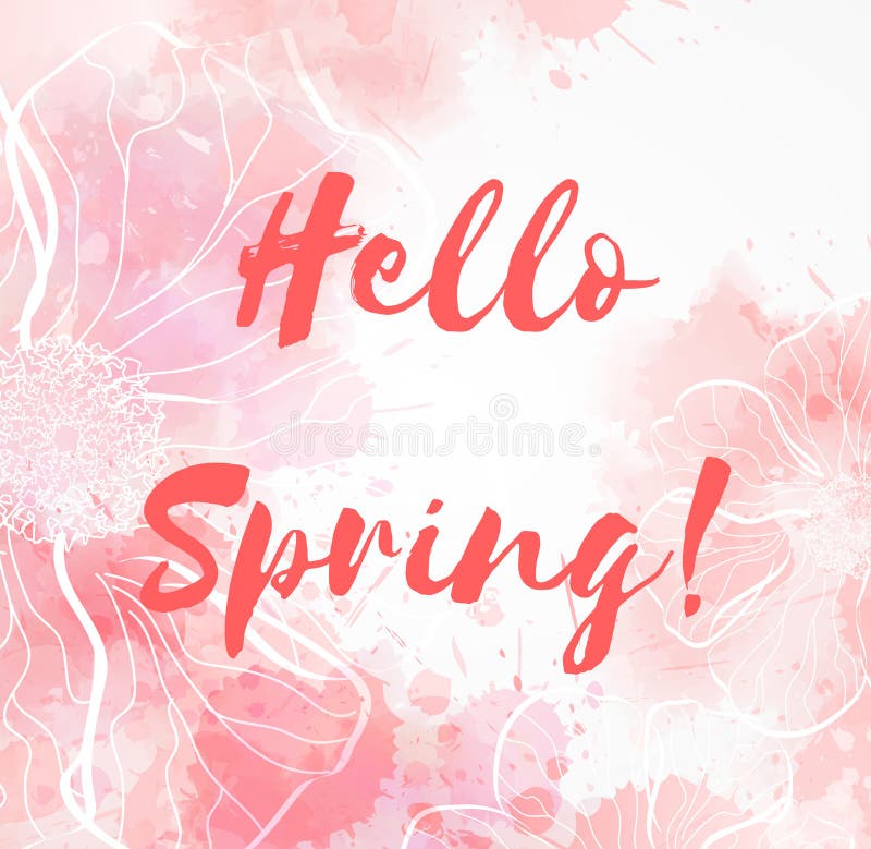 Spring background stock vector. Illustration of painted - 84743832