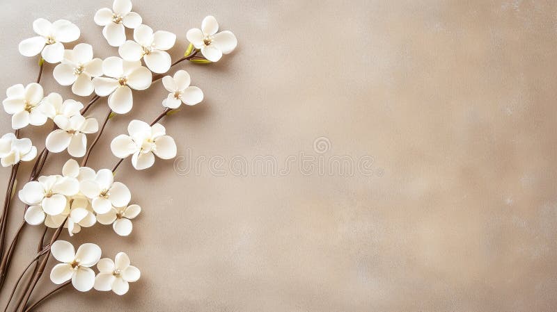 Spring Background with White Flower Blossoms and Copy Space Stock Photo ...