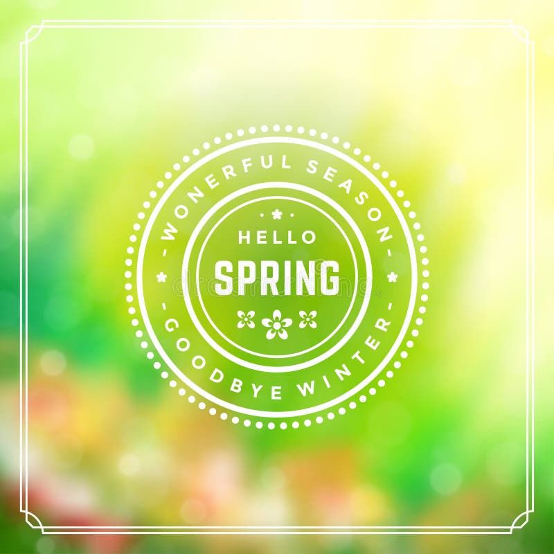Spring Badge Vector Typographic Design Greeting Card. Stock Vector ...