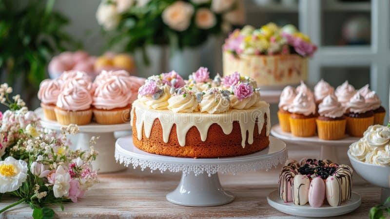 Spring Baking Creations, Various Easter Cakes with Cream Cheese ...