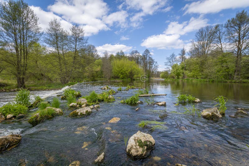 Spring on the Banks of the Warta River, Poland. Stock Photo - Image of ...