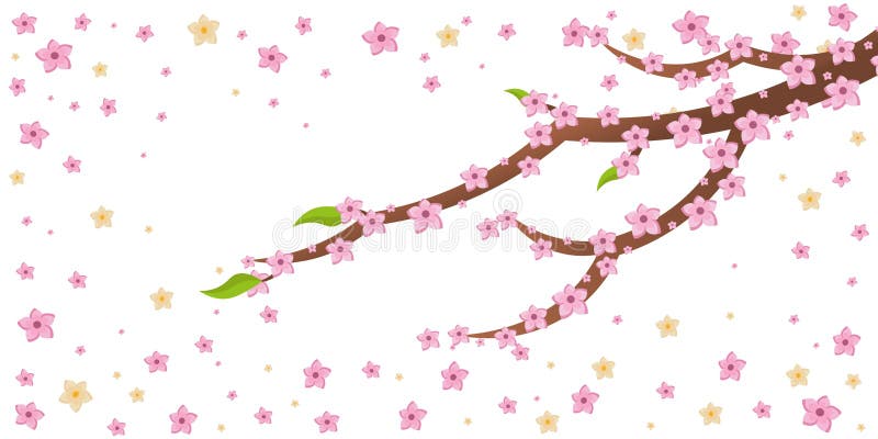 Spring Banner. Background with Sacura. Vector Illustration. Stock ...