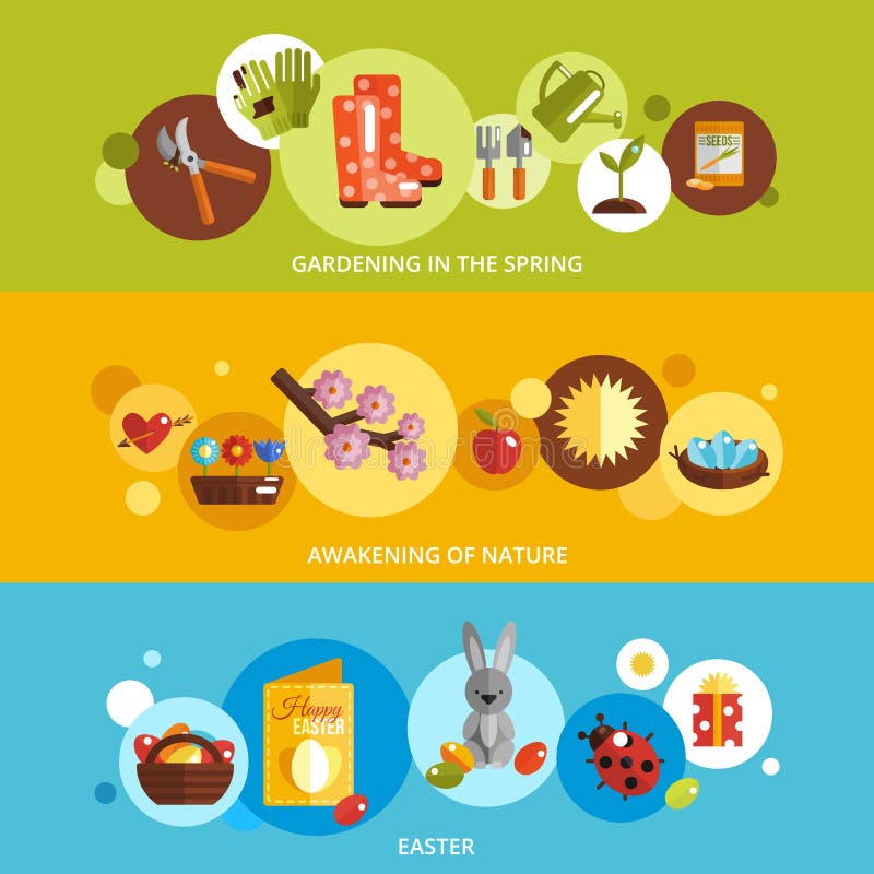 Spring Flat Background stock vector. Illustration of field - 142527377