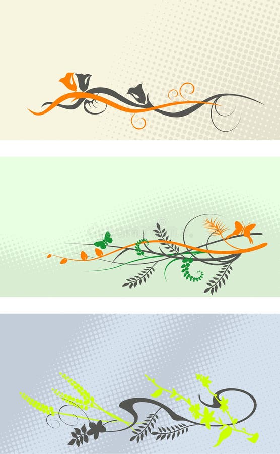 Spring - banner set stock vector. Illustration of brush - 9176573