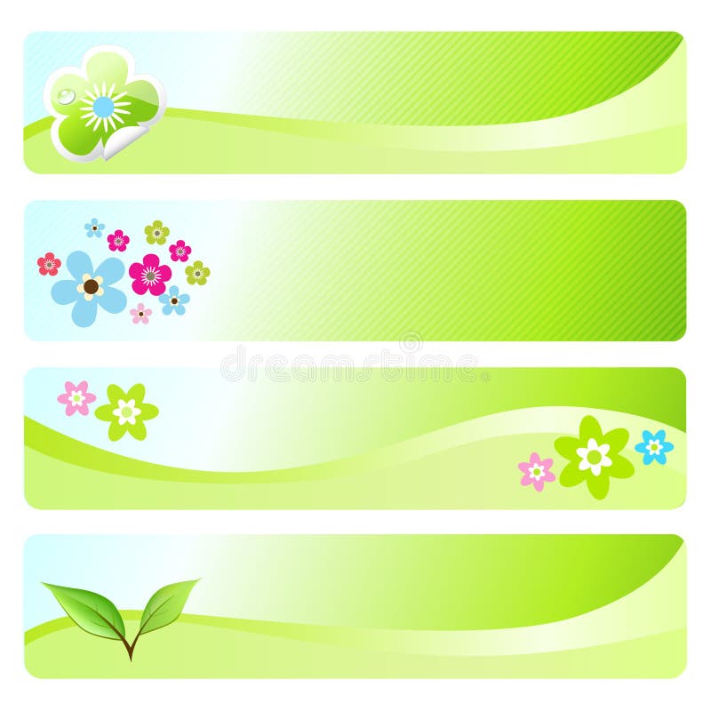 Spring web banners stock vector. Illustration of editable - 13624697