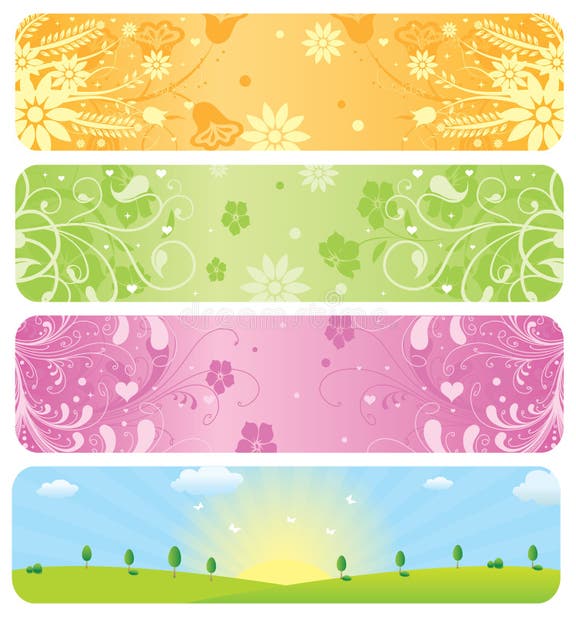 Spring Banners stock vector. Illustration of design, network - 13332727