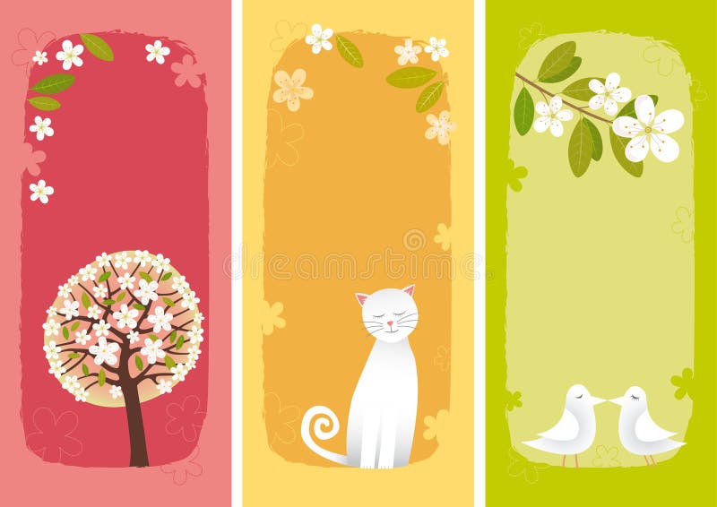 Spring banners vertical stock vector. Illustration of blossom - 14778127