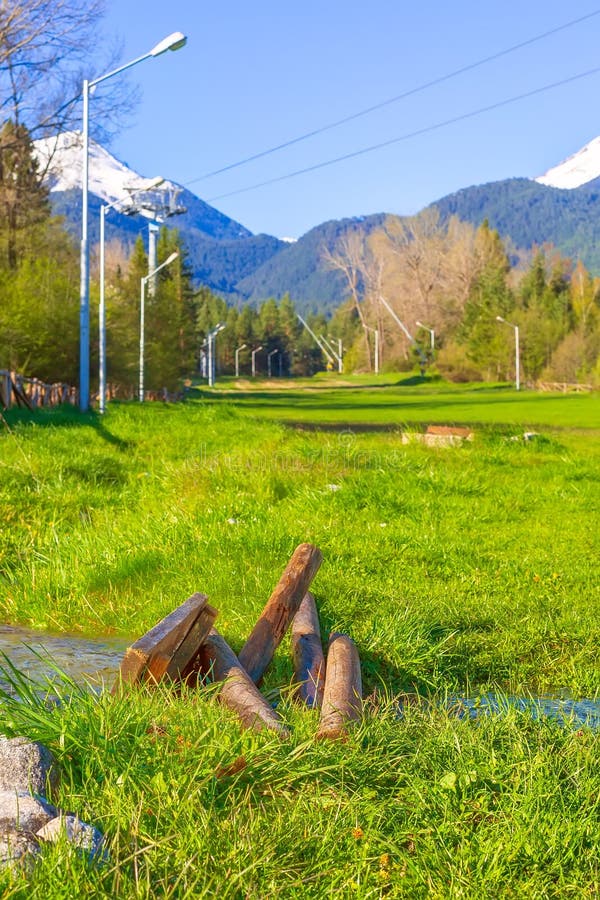 Spring in Bansko, Bulgaria stock image. Image of melting - 183960297