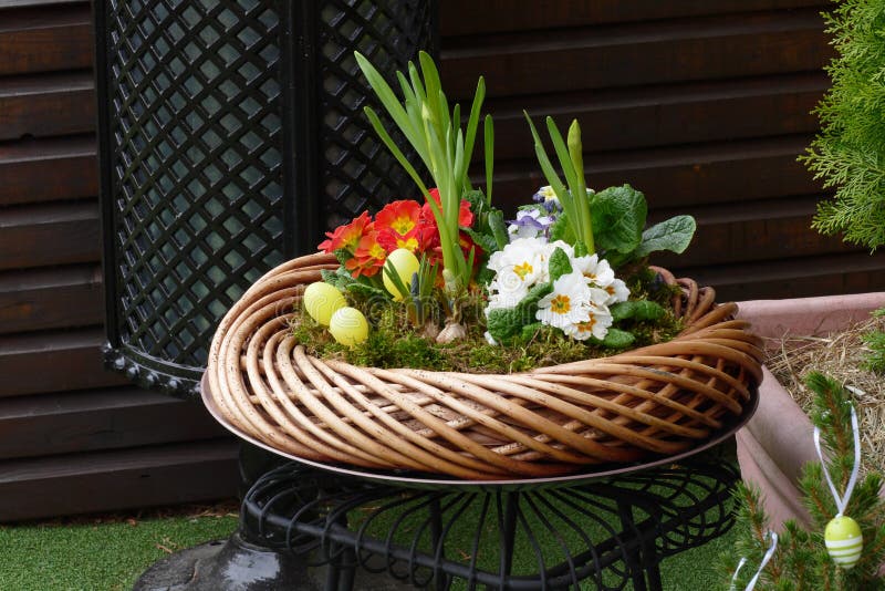 Spring basket stock photo. Image of hunt, nest, easter - 113619710