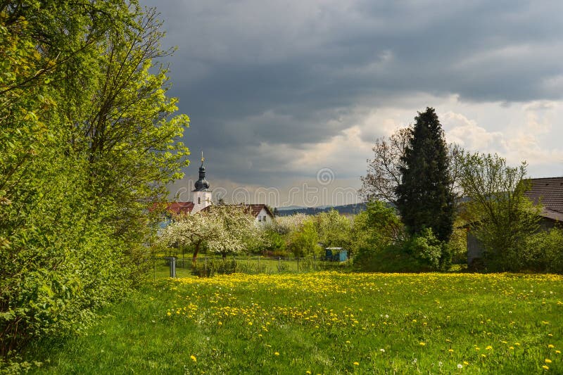 Spring Bavarian village stock photo. Image of village - 44669734