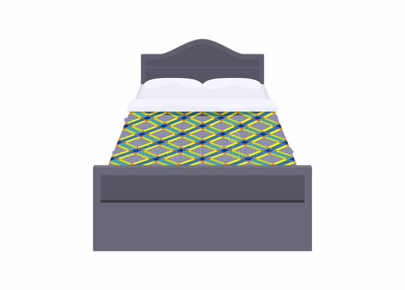 Spring Bed in Perspective View. Simple Flat Illustration. Stock ...