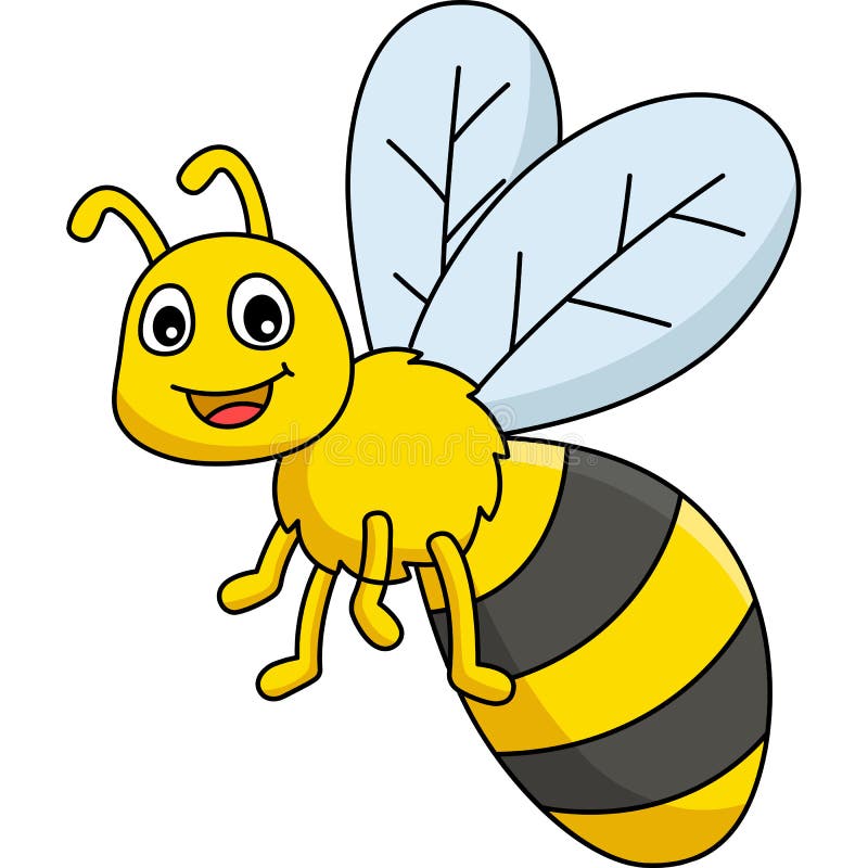 Spring Bee Cartoon Colored Clipart Illustration Stock Vector ...