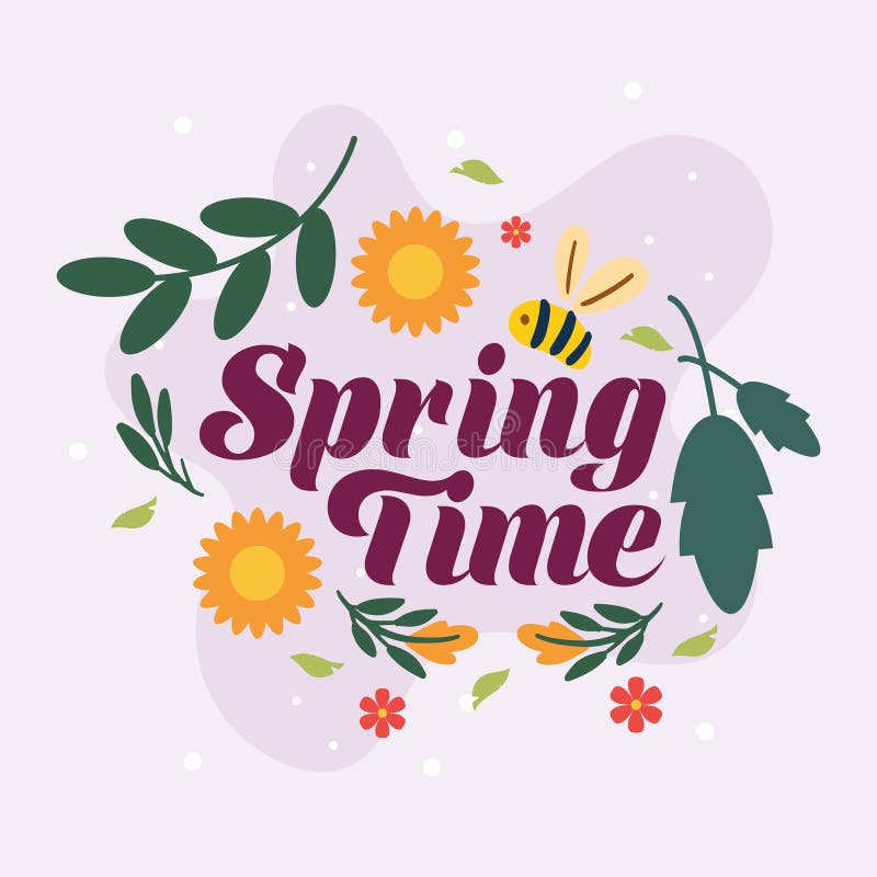 Spring Bee and Sunflower Scene. Vector Stock Vector - Illustration of ...