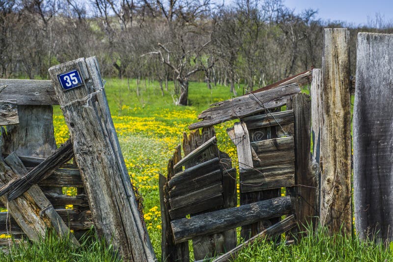 Spring behind the gate stock photo. Image of fence, field - 31704954