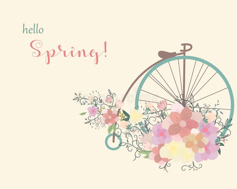 Spring bicycle stock illustration. Illustration of bicycle - 86100473