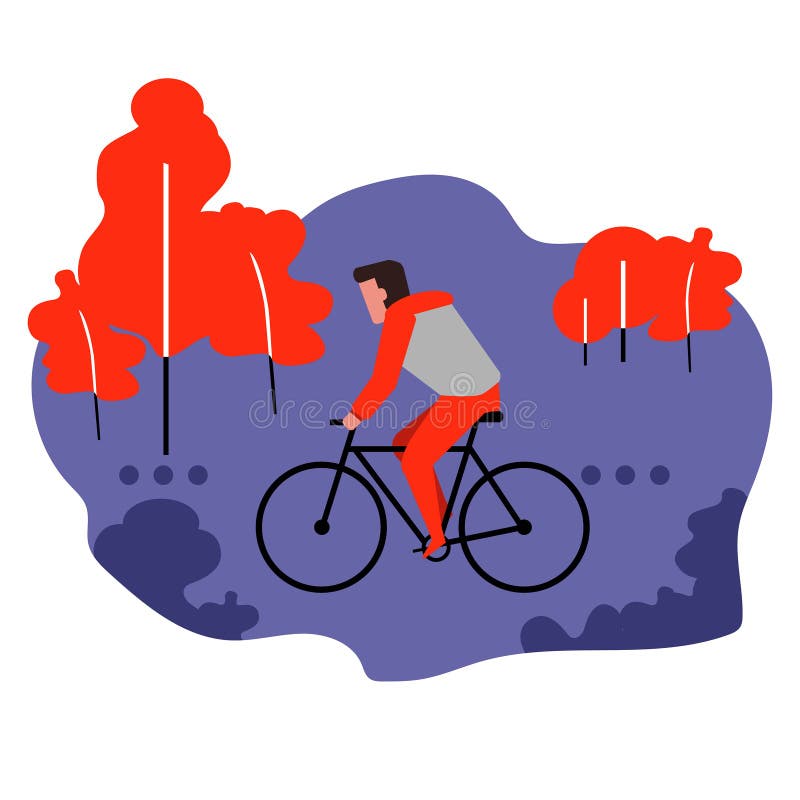 Spring Bicycle Ride in Outdoor. Stock Vector - Illustration of spring ...