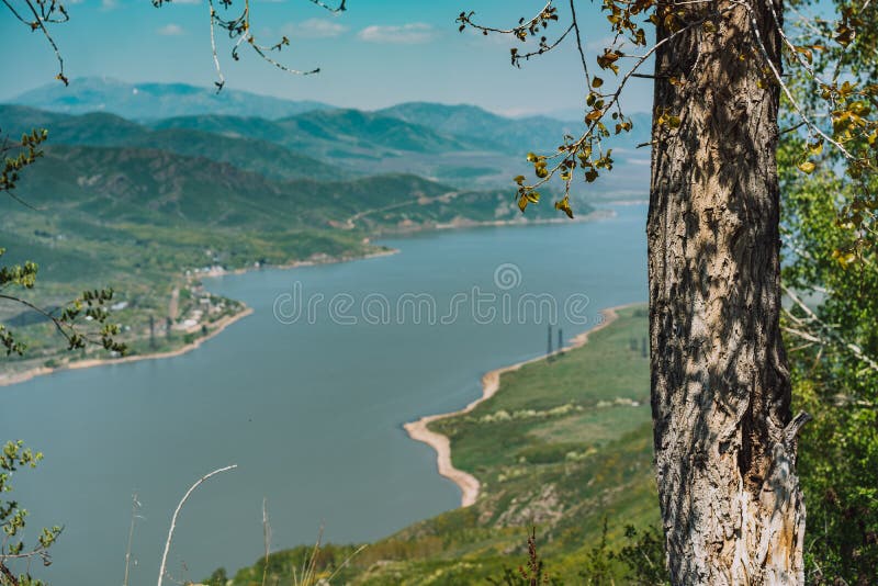 Spring Big River in Green Mountains Under Clear Sky Stock Photo - Image ...