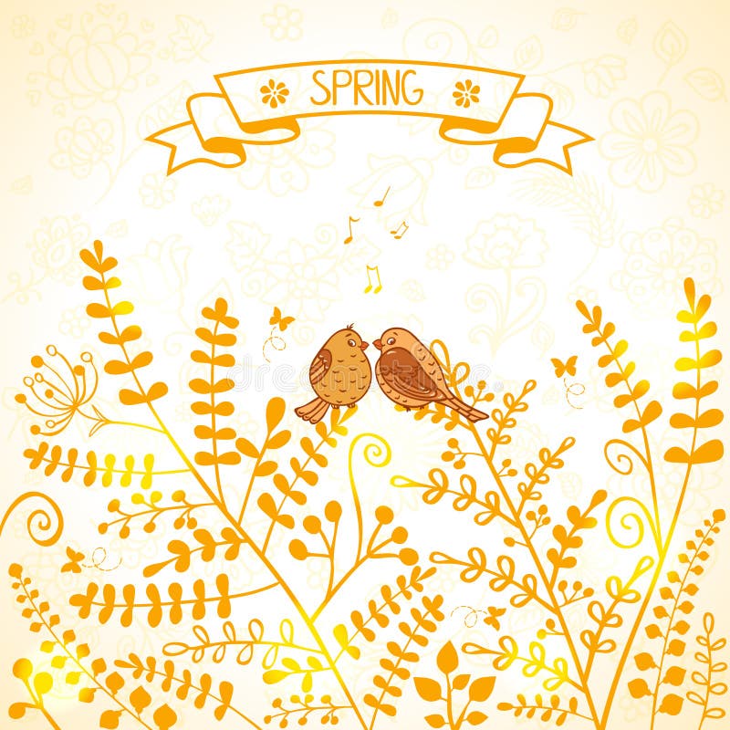 Spring bird stock illustration. Illustration of garden - 38353881