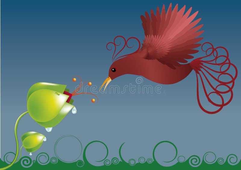 Spring bird stock vector. Illustration of curl, garden - 8338986