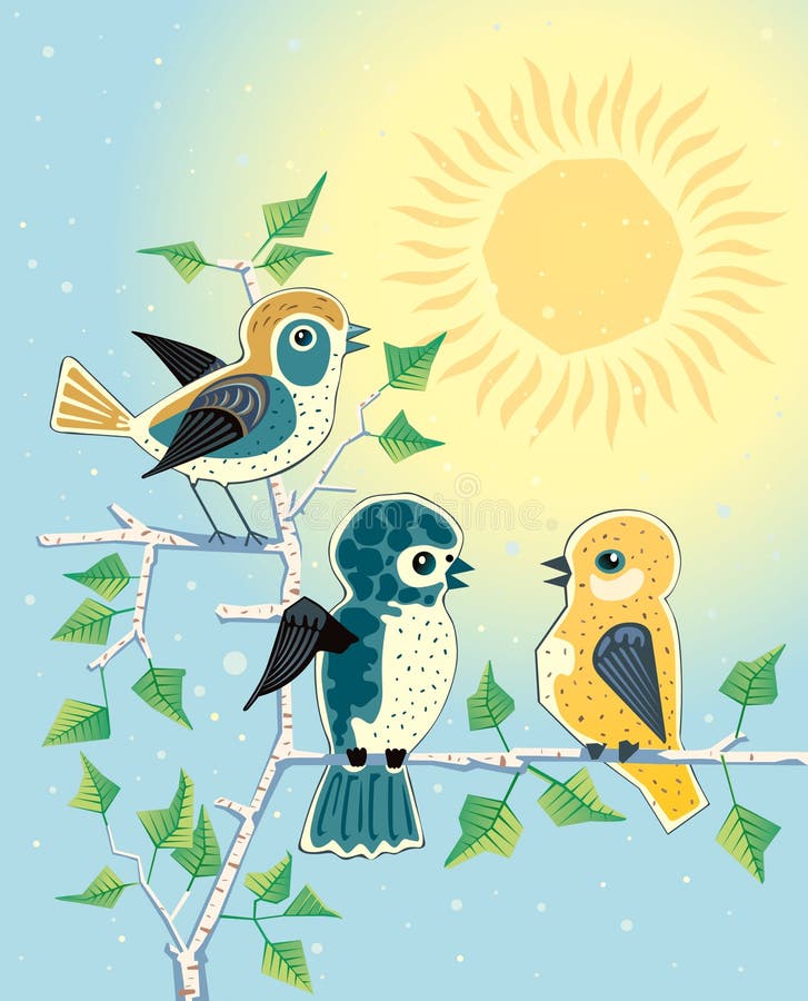 Spring bird stock vector. Illustration of surprise, light - 34040152