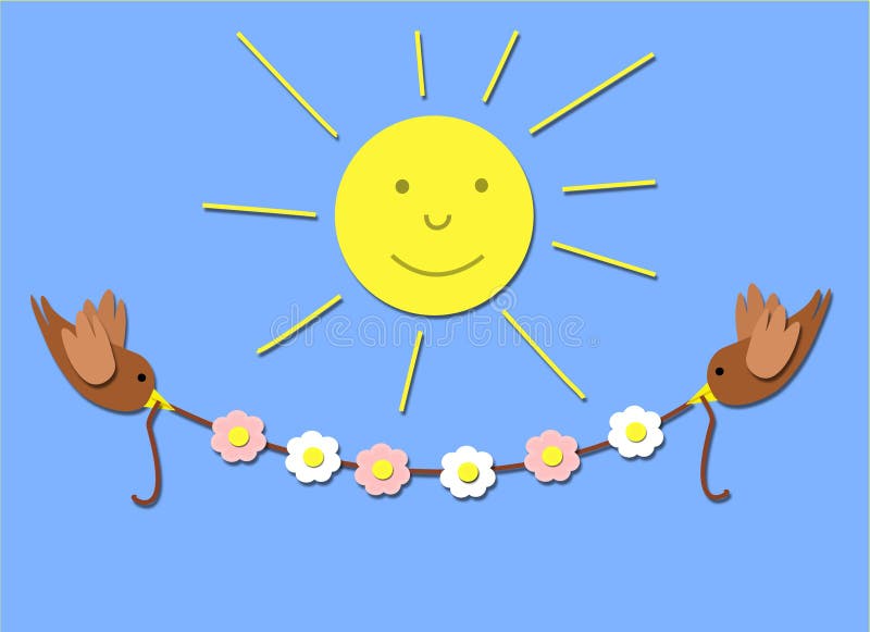 Spring Birds stock illustration. Illustration of children - 39259468