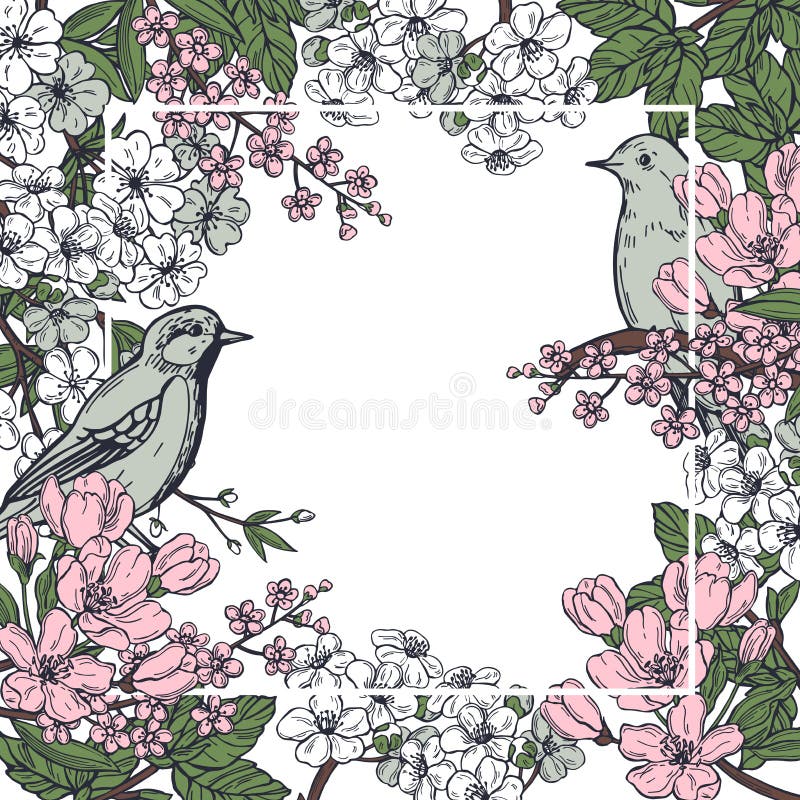 Spring Birds. Vector Illustration Stock Vector - Illustration of ...