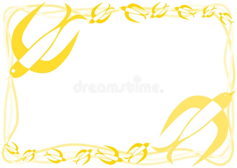 Spring birds flying frame stock illustration. Illustration of dove ...