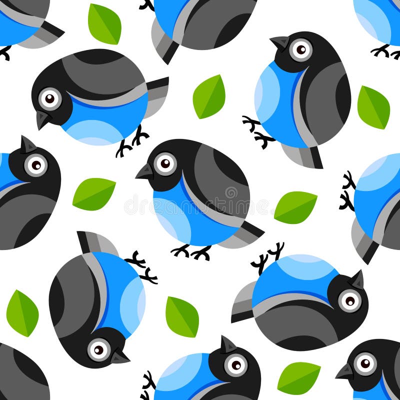 Spring Birds Illustration, Seamless, Pattern Vector Vector Illustration ...