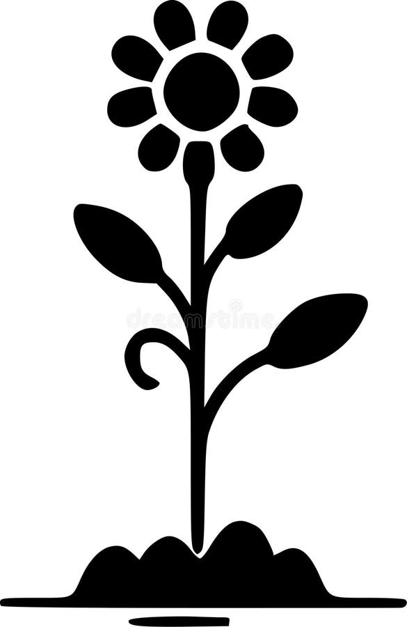 Spring - Black and White Vector Illustration Stock Vector ...