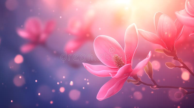Spring Bloom Magnolia Tree Flowers. Blossom Magnolia Flower Stock ...