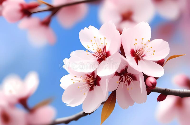Spring Blooming Buds of Apricot Tree. Generative AI Stock Image - Image ...