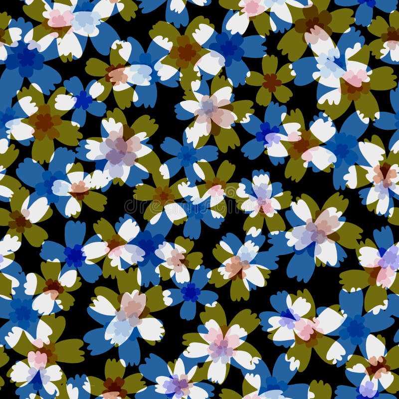 Spring Blooming Orchard Floral Delicate Layered Seamless Pattern of ...