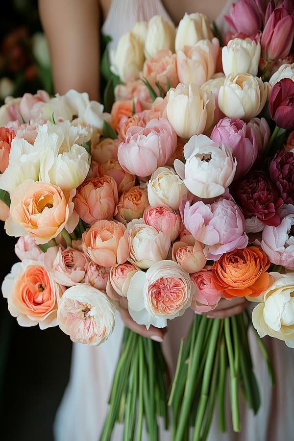 Spring Blooms in the Hands of a Grower Stock Photo - Image of harvest ...
