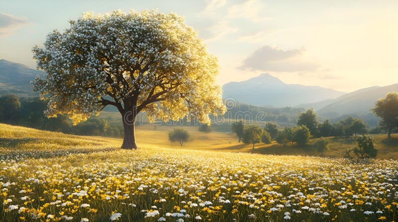 Spring Blooms, Nature Comes To Life Stock Illustration - Illustration ...