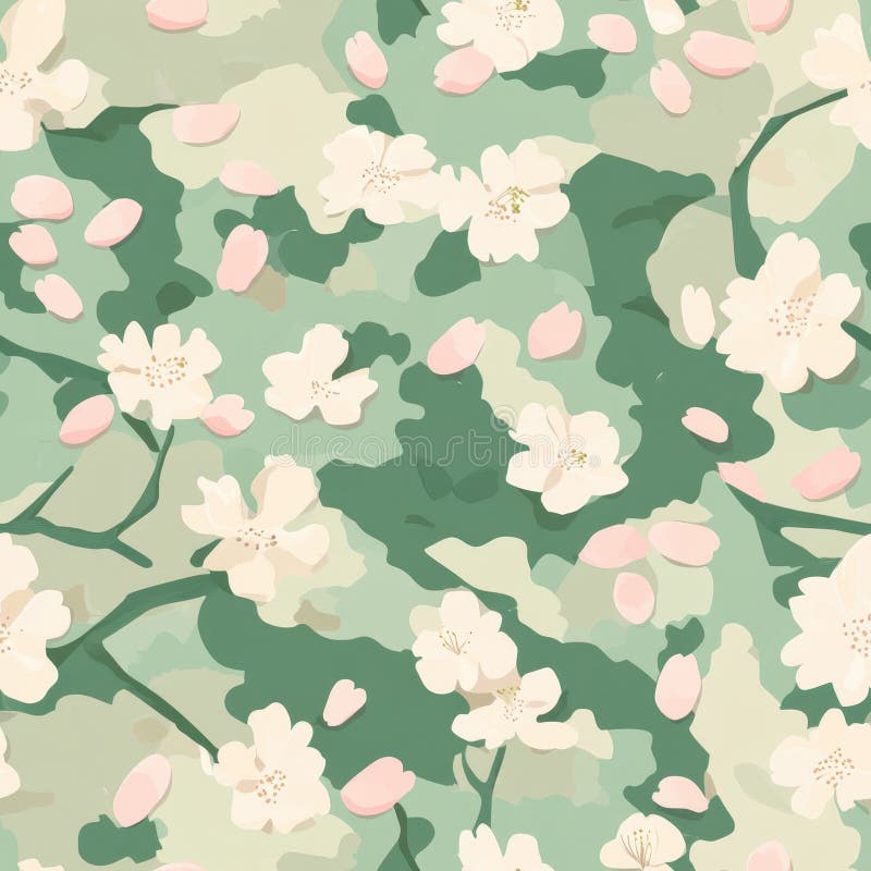Spring Blossom Camouflage Pattern for Textile Design Stock Photo ...