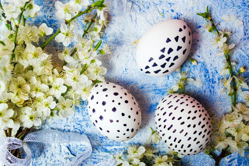 Spring Blossom Flowers and Easter Eggs Stock Image - Image of bloom ...