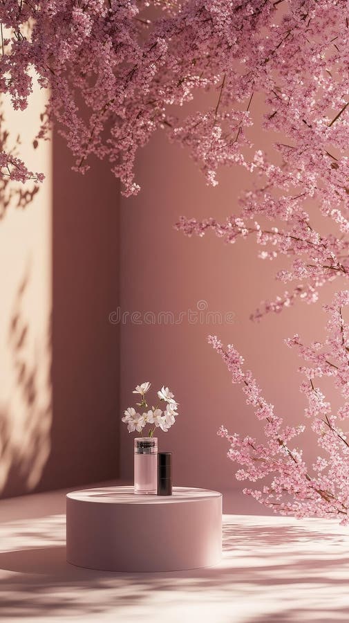 Spring Blossom Fragrance Display Generated Using AI. Stock Illustration ...