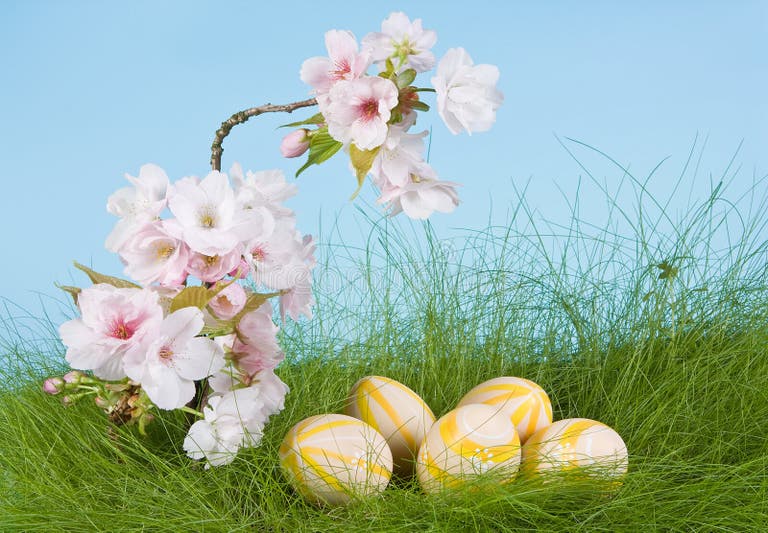 Spring Blossoms and Easter Eggs Stock Image - Image of spring, easter ...