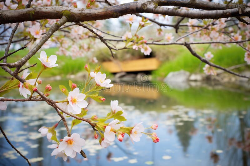 Spring Blossoms Framing a Beaver Dam Stock Photo - Image of habitat ...