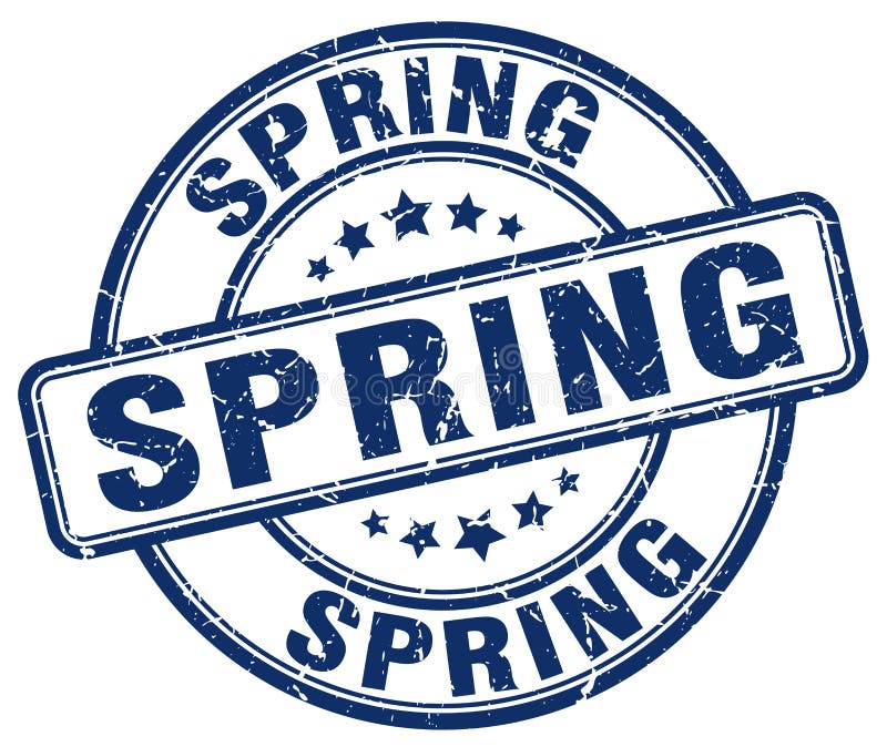 Spring blue stamp stock vector. Illustration of insignia - 119345105